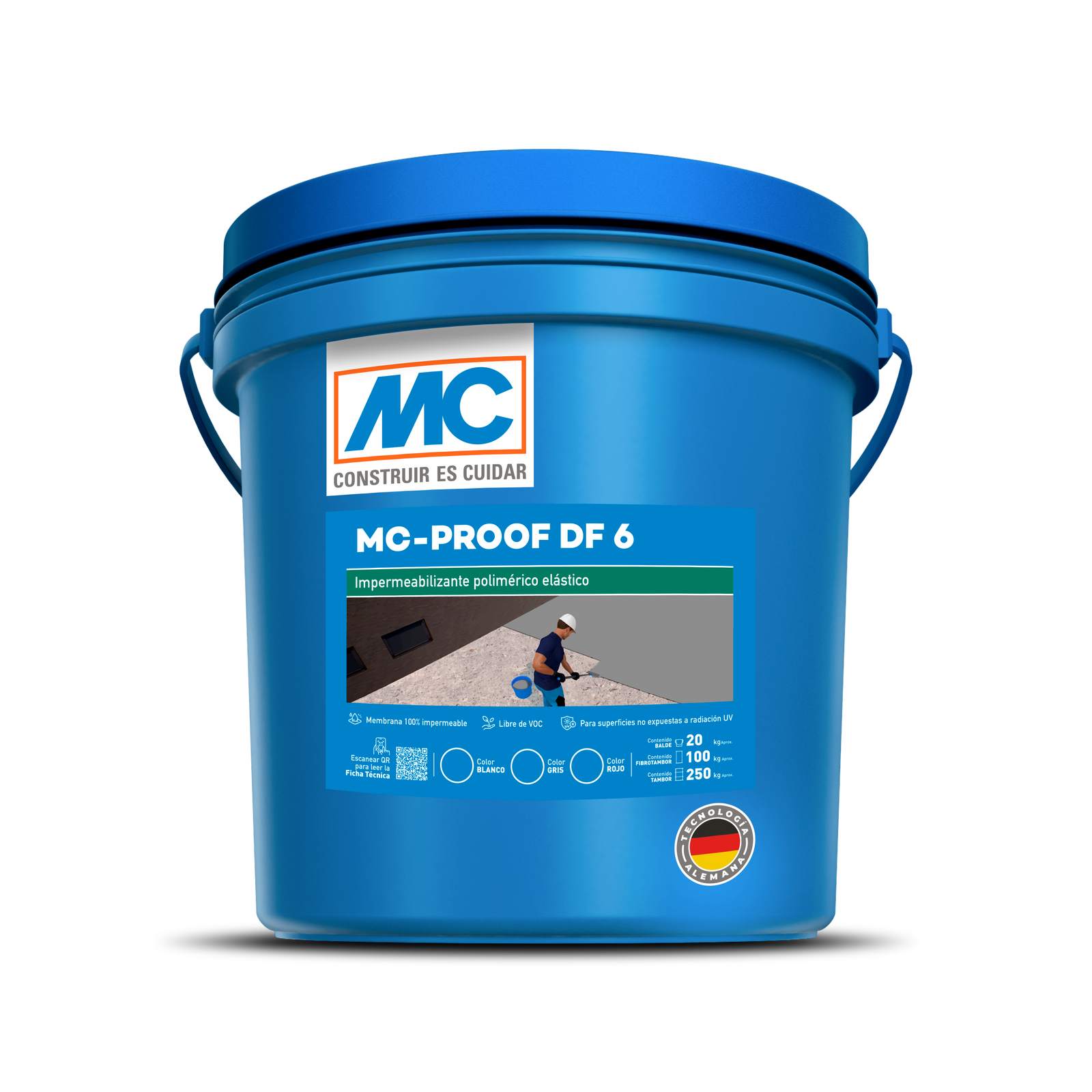 MC-PROOF DF 6 - Impermeabilizante polimérico elástico. Balde de 20 kg