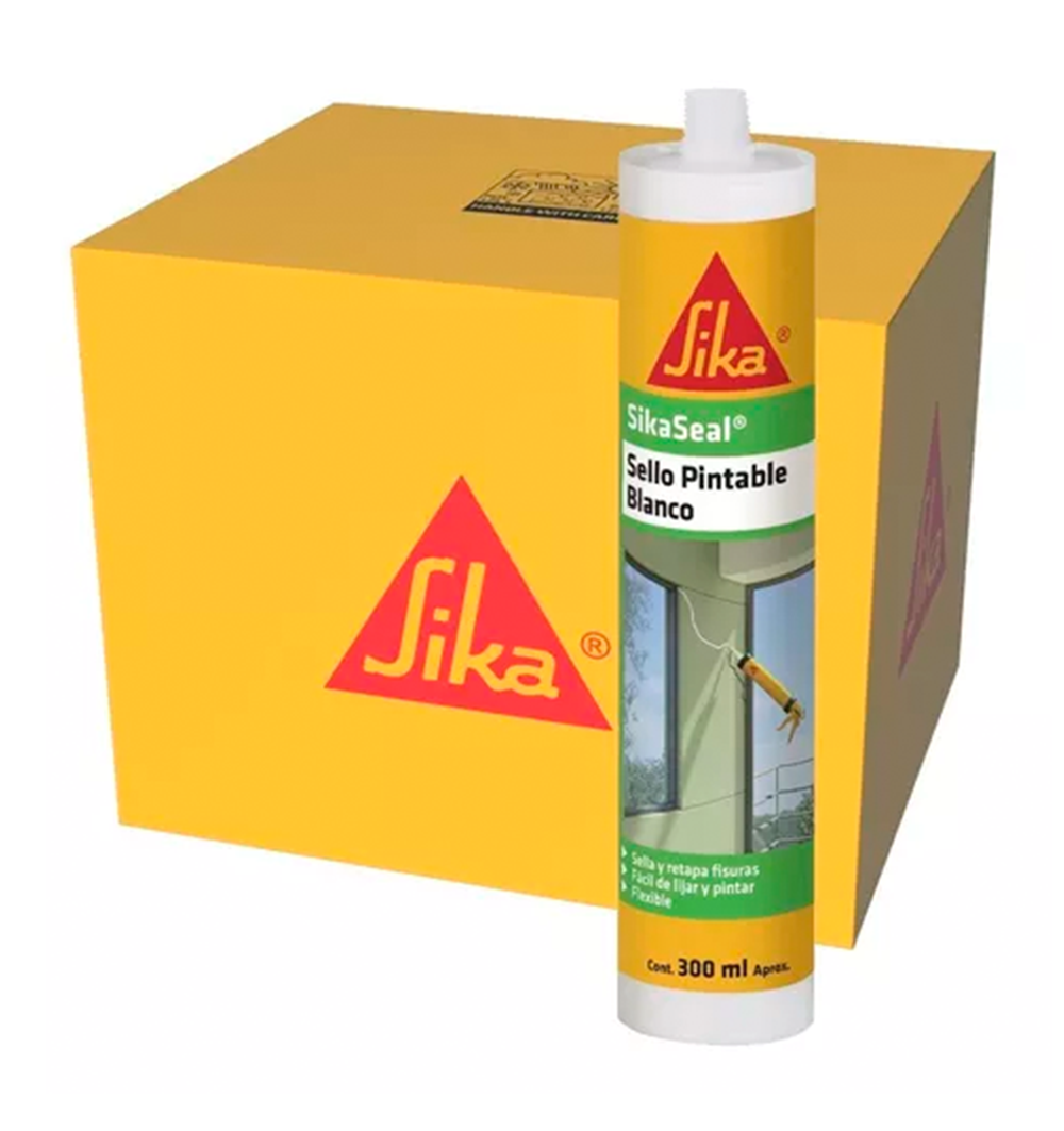 PACK 12x300ML SIKASEAL- Sellador Flexible Y Pintable Blanco
